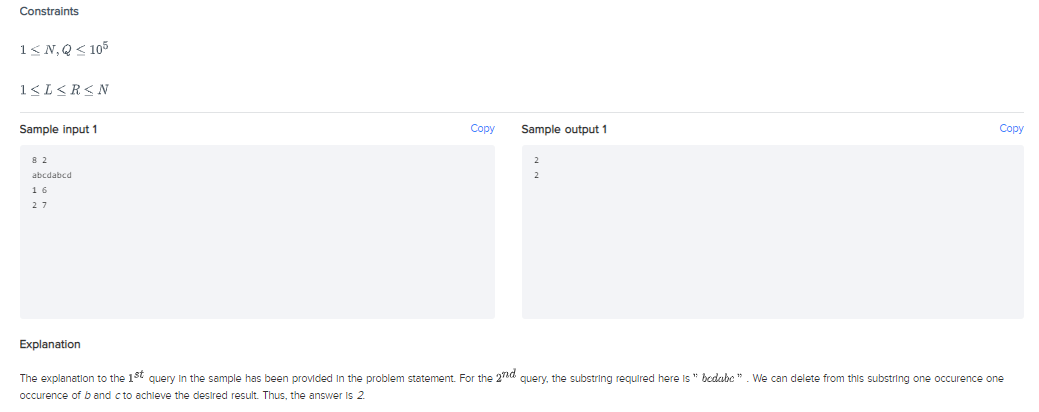 Solved String queries You are given a 1-indexed string of | Chegg.com