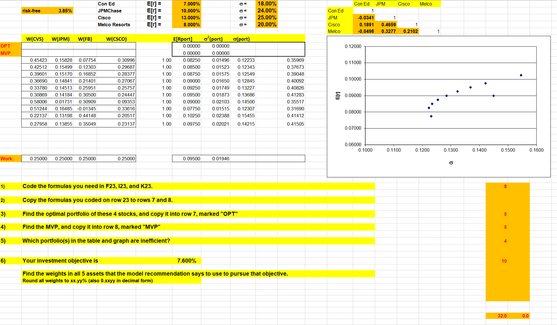 1) Code the formulas you need in F23, I23, and K23. | Chegg.com