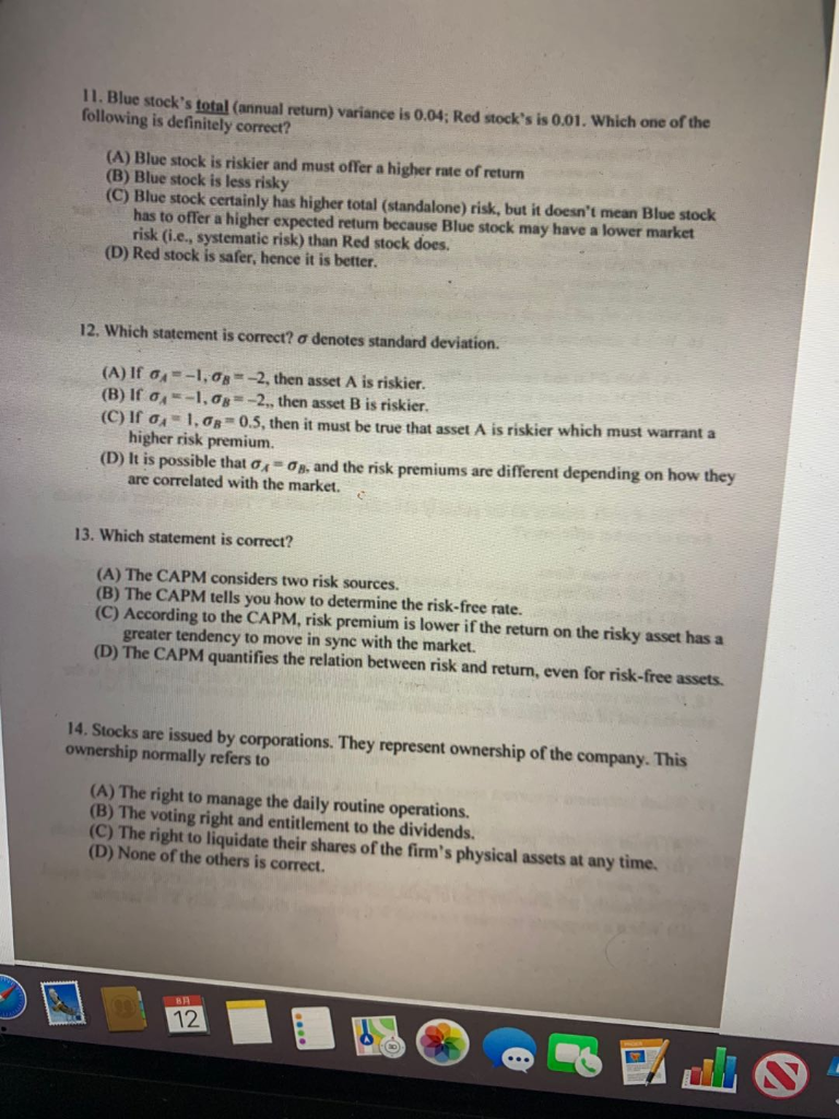 Solved Part I. 30 Multiple choice questions (2 points each; | Chegg.com