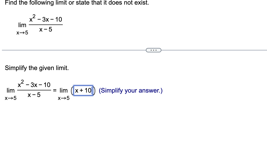 Solved Find the following limit or state that it does not | Chegg.com