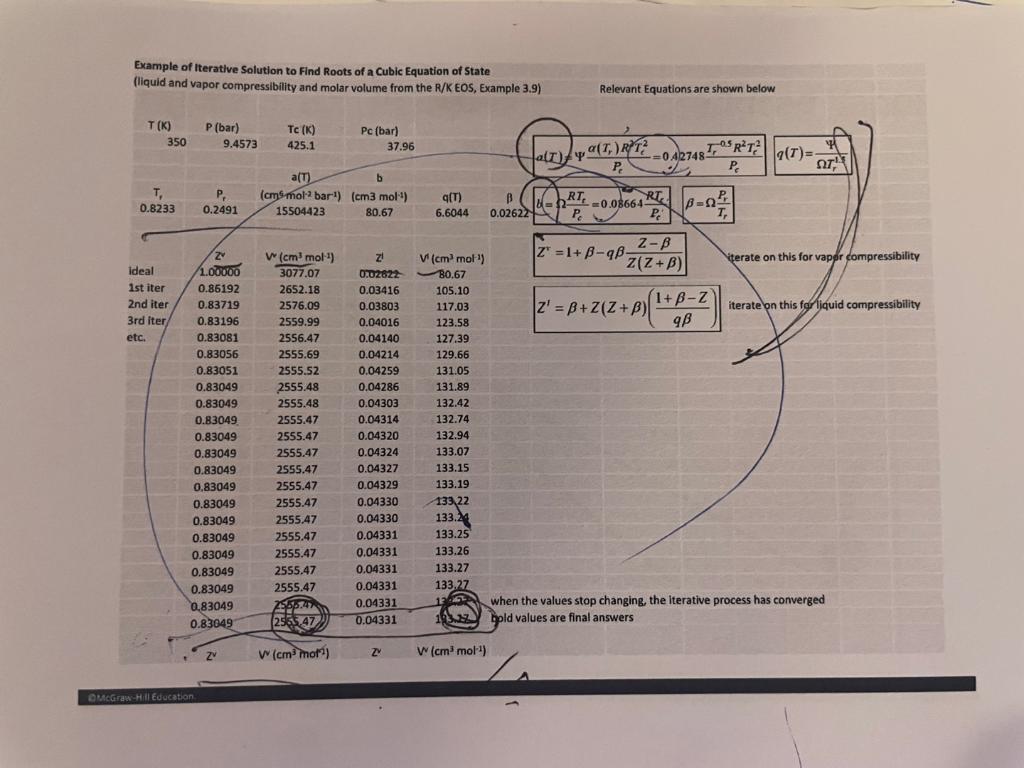 Solved Using SRK(Redlich/kwong) equation, code such as | Chegg.com