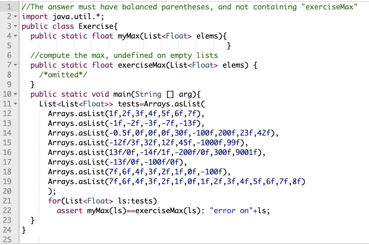 Solved 1 //The answer must have balanced parentheses, and | Chegg.com