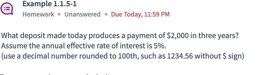 Solved What deposit made today produces a payment of $2,000 | Chegg.com