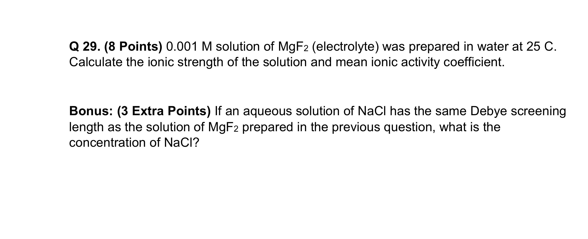 Solved Q 29. (8 Points) 0.001 M solution of MgF2 | Chegg.com