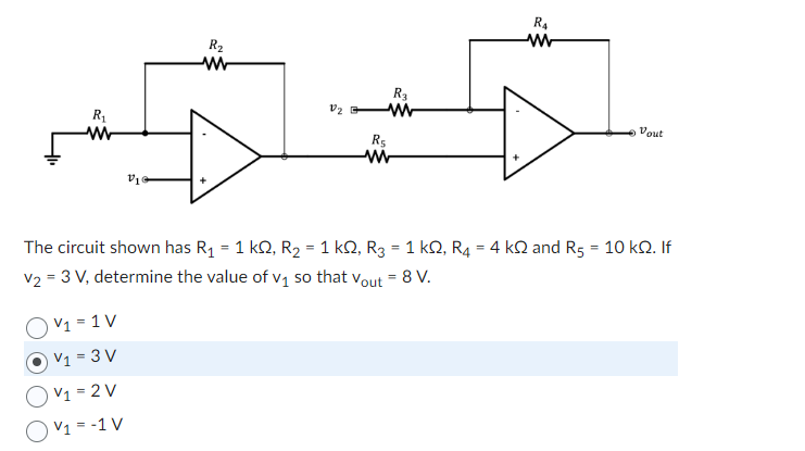 Solved The circuit shown has R1=1kΩ,R2=1kΩ,R3=1kΩ,R4=4kΩ and | Chegg.com
