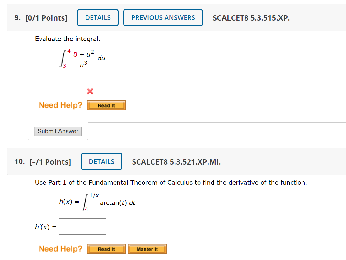 Solved 9. [0/1 Points] DETAILS PREVIOUS ANSWERS SCALCET8 | Chegg.com