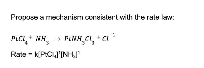 Solved Propose a mechanism consistent with the rate | Chegg.com