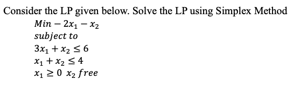 Solved Consider the LP given below. Solve the LP using | Chegg.com