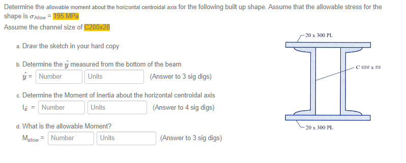 Solved Determine the allowable moment about the horizontal | Chegg.com