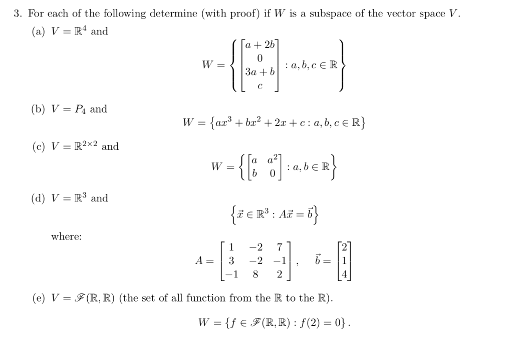 Solved 3. For each of the following determine (with proof) | Chegg.com