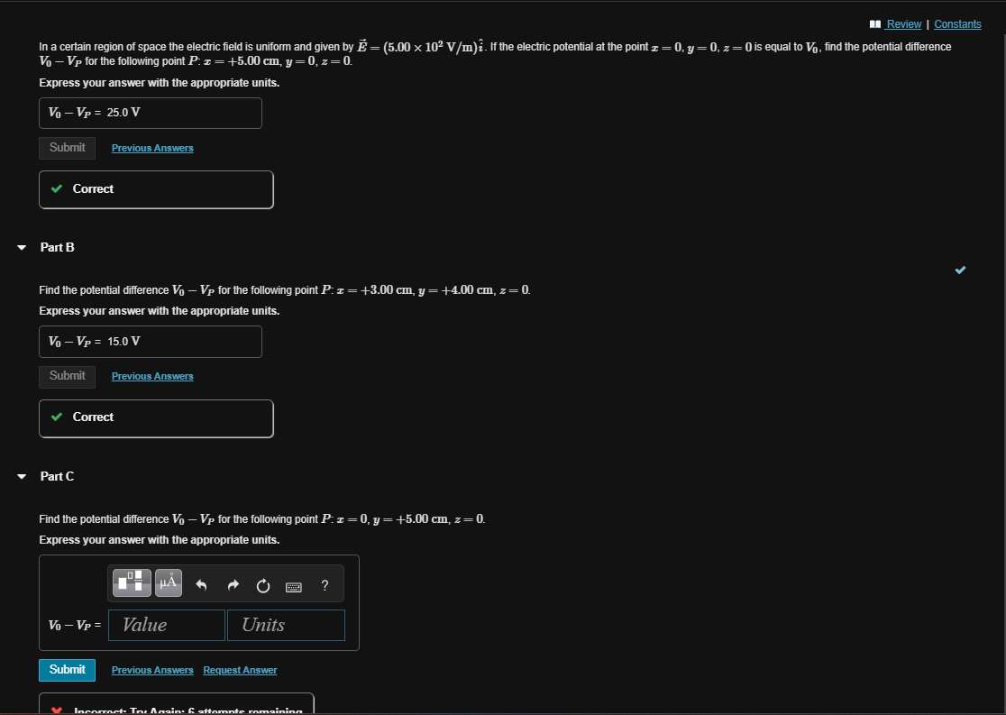 Solved neview I Constants V0−VP for the following point P : | Chegg.com