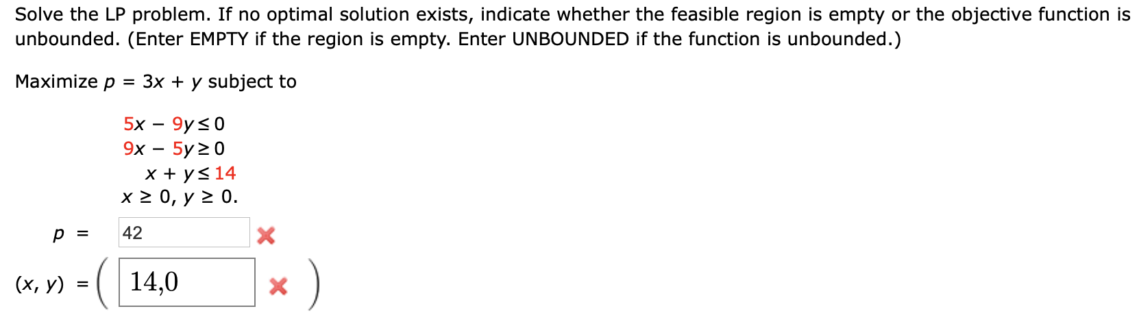 Solved Solve the LP problem. If no optimal solution exists, | Chegg.com