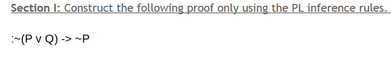 Solved Section I: Construct the following proof only using | Chegg.com