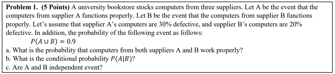 Solved Problem 1. (5 Points) A university bookstore stocks | Chegg.com