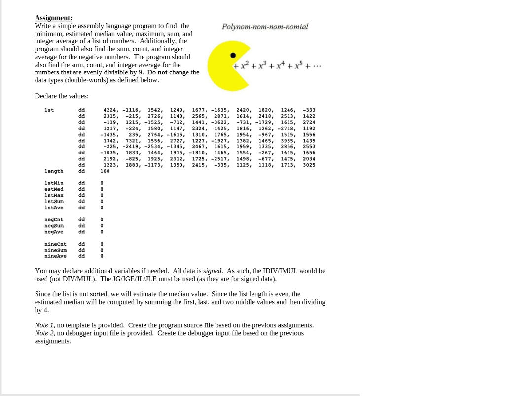 Write A Simple Assembly Language Program To Find The Chegg
