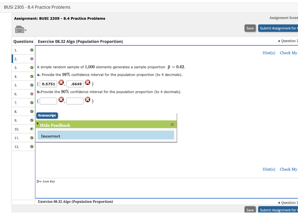 Solved Assignment: BUSI 2305 - 8.4 Practice Problems | Chegg.com