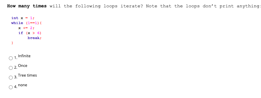Solved How many times will the following loops iterate? Note | Chegg.com