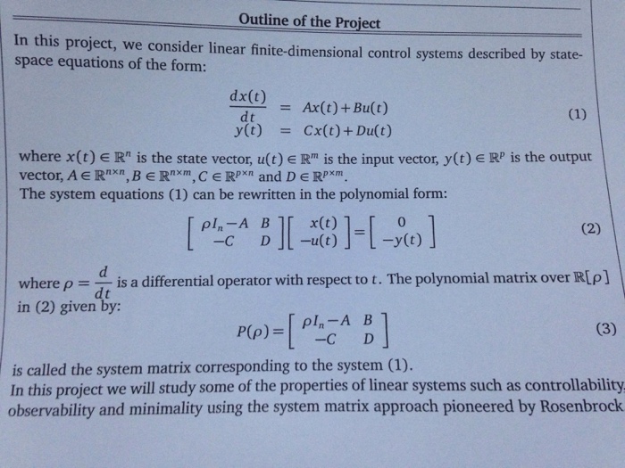 Solved Title : Introduction to the linear polynomial systems | Chegg.com
