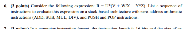 Solved 6. (3 points) Consider the following expression: | Chegg.com