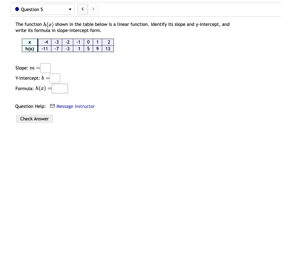 Solved The function h(x) shown in the table below is a | Chegg.com