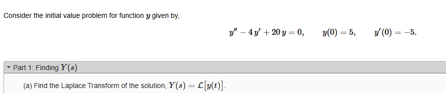 Solved (10-2)Part 1: Finding Y(s)(a) ﻿Find the Laplace | Chegg.com