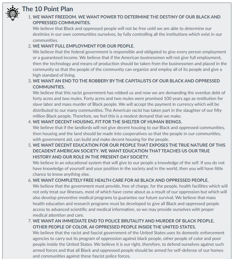 \r\nThe 10 Point Plan 1. WE WANT FREEDOM. WE WANT | Chegg.com