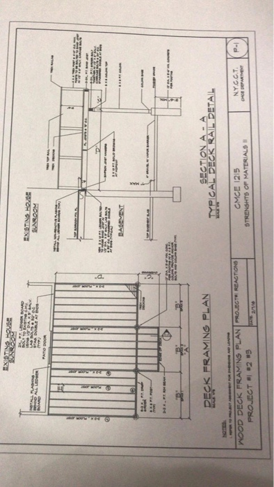 DECK FRAMING PLAN SECTION A-A CMCE 1215 2. | Chegg.com