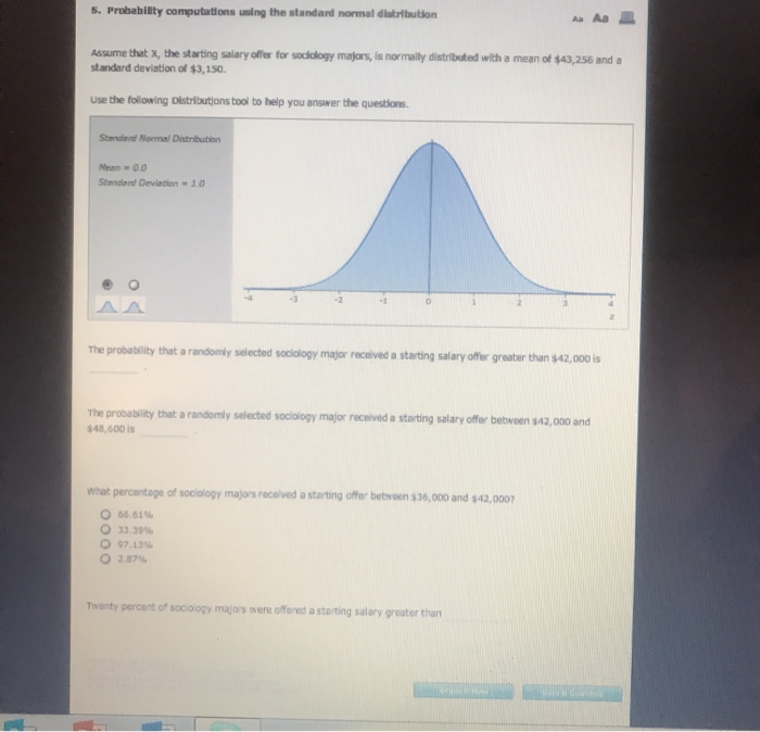 Solved S. Probability computations using the standard normal | Chegg.com