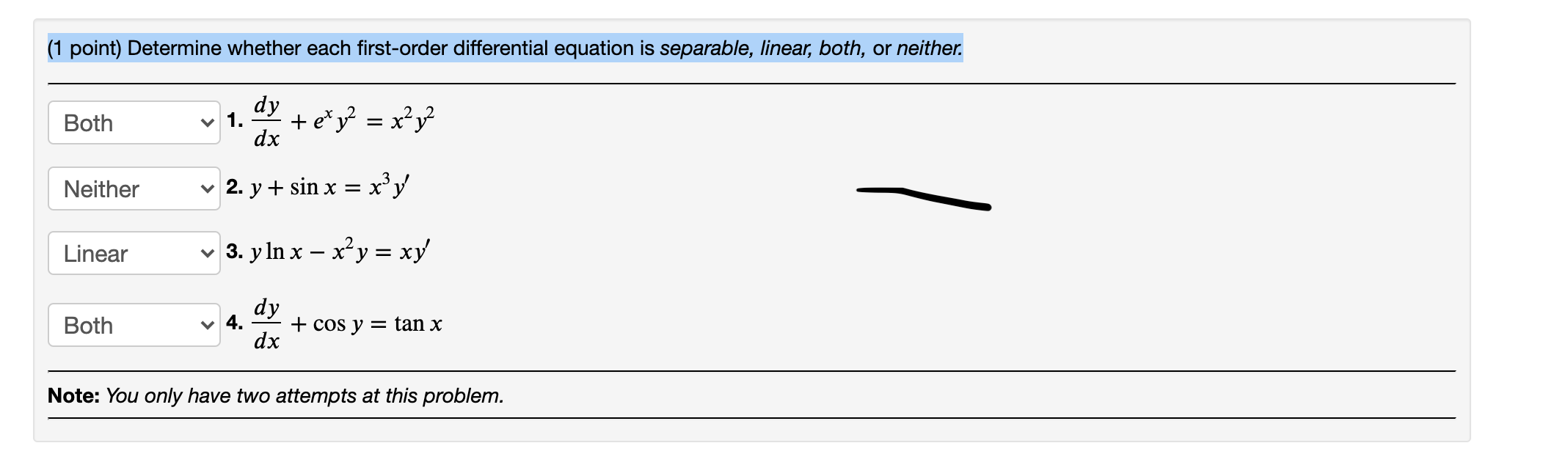 Solved 1 Point Determine Whether Each First Order