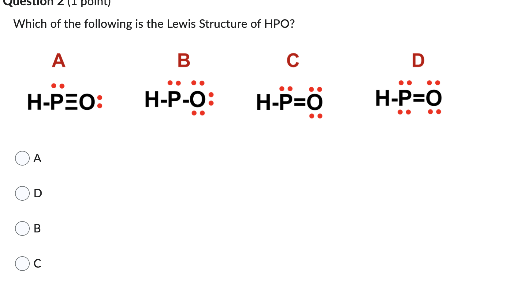 Solved point) Which of the following is the Lewis Structure | Chegg.com