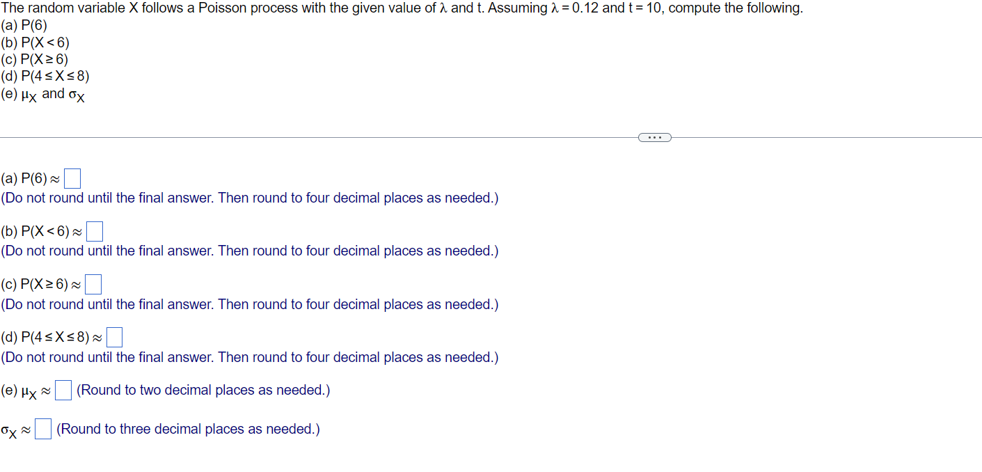 Solved The random variable X follows a Poisson process with | Chegg.com
