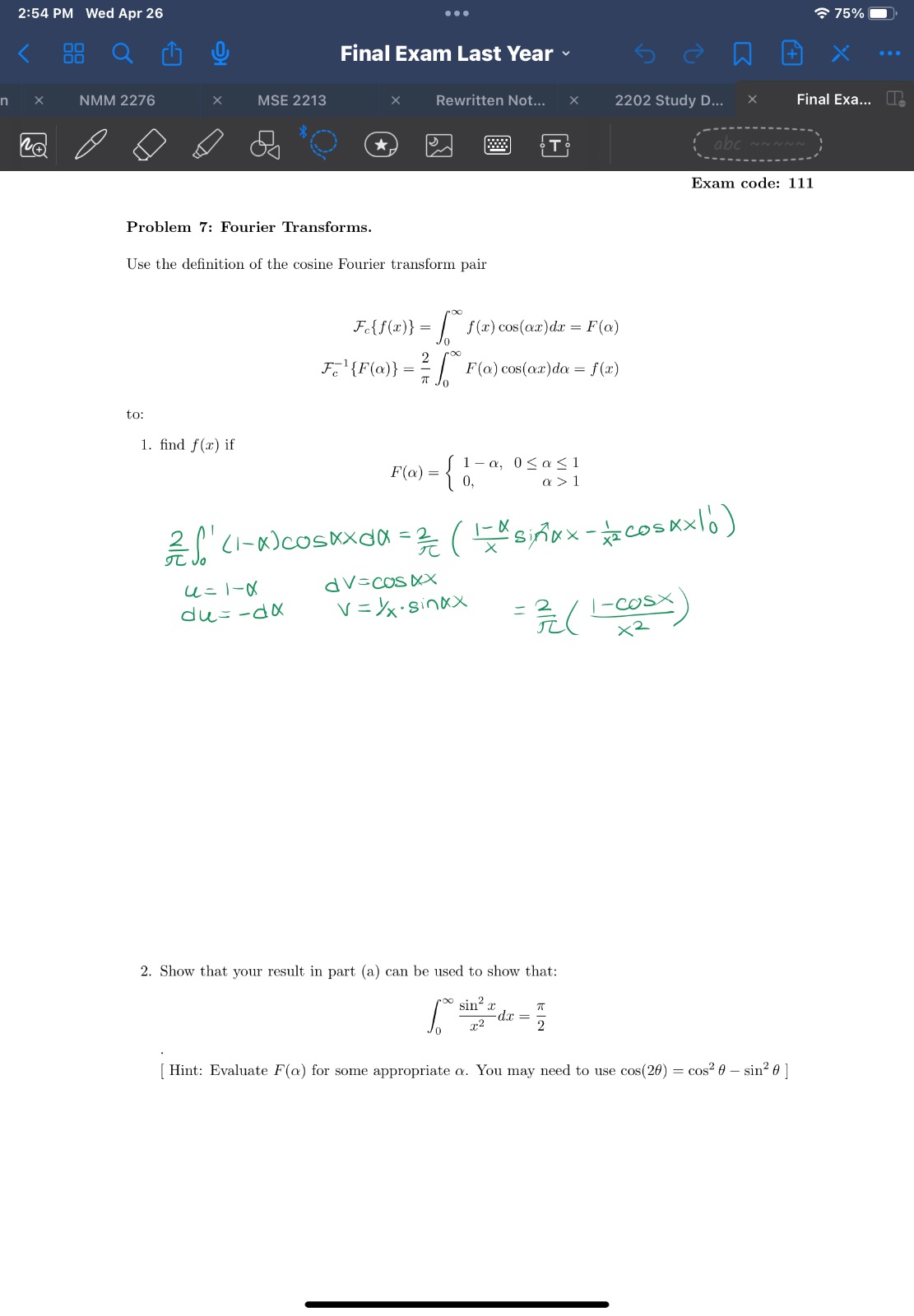 how can i solve question 2 from here.please show | Chegg.com
