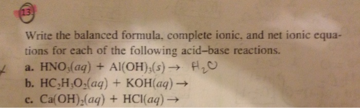 Solved Write the balanced formula, complete ionic, and net | Chegg.com