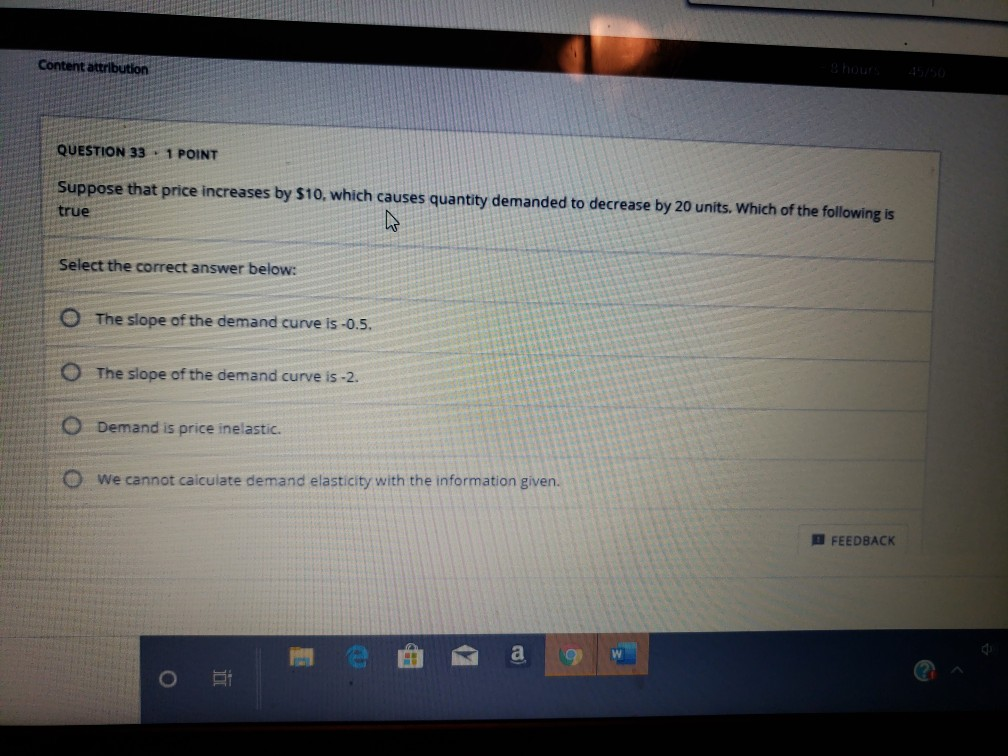 Solved Content attribution QUESTION 33. 1 POINT Suppose that | Chegg.com