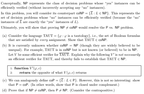 Solved Conceptually, NP represents the class of decision | Chegg.com