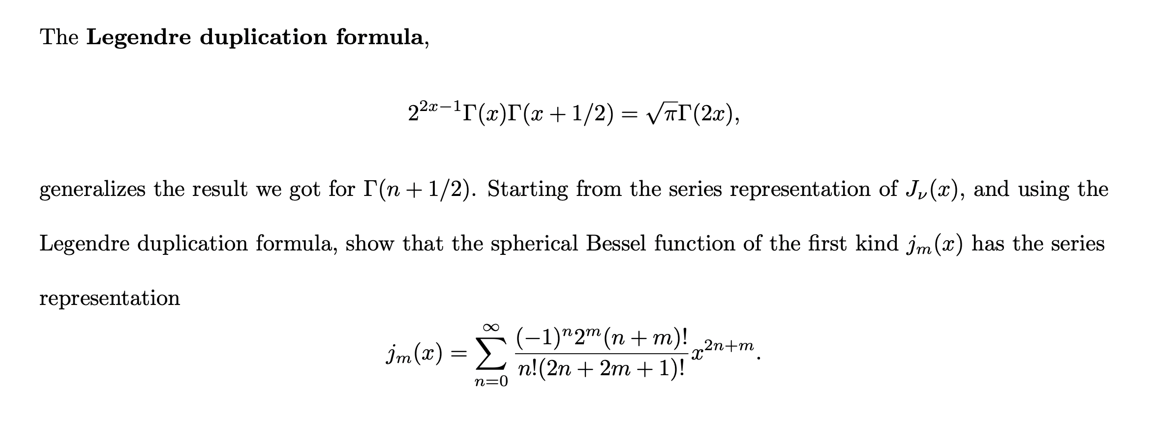 Solved The Legendre Duplication Formula 