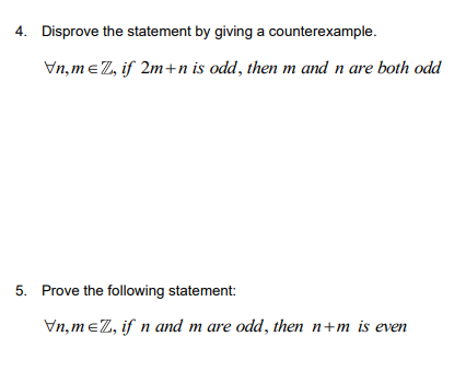 Solved 4. Disprove the statement by giving a counterexample. | Chegg.com