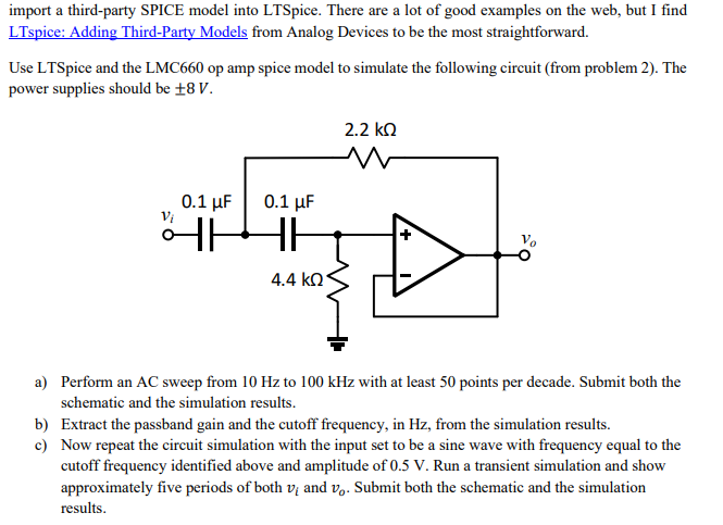 Solved import a third-party SPICE model into LTSpice. There | Chegg.com