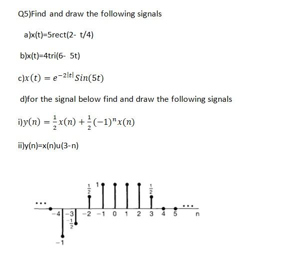 Solved Q5)Find and draw the following signals | Chegg.com Solved Q5)Find and draw the following signals | Chegg.com