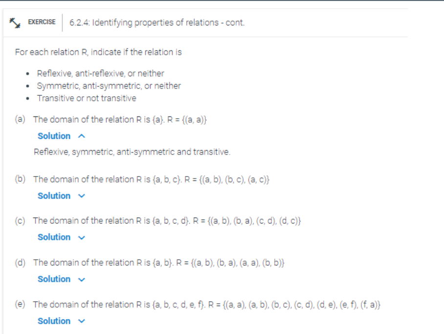 Solved For each relation R, indicate if the relation is - | Chegg.com