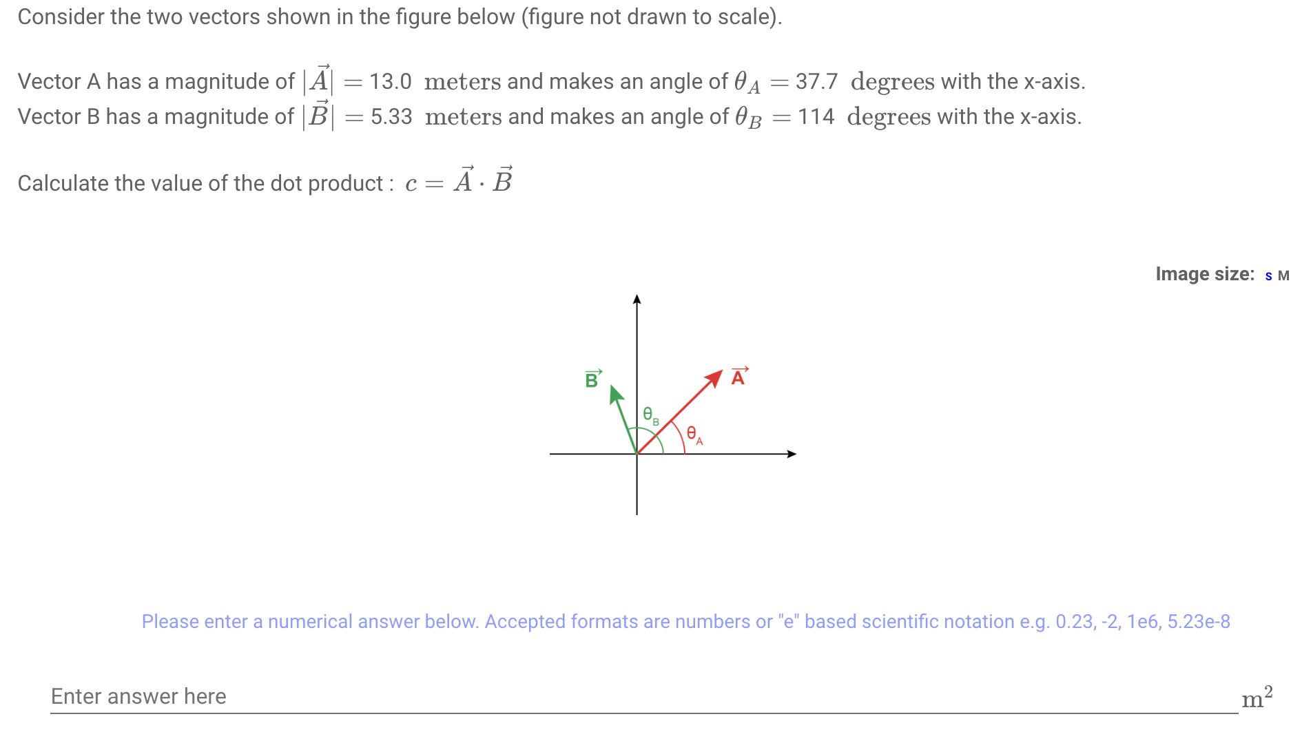Solved Consider the two vectors shown in the figure below | Chegg.com