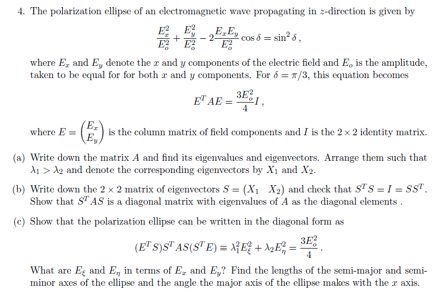 The Polarization Ellipse Of An Electromagnetic Wave