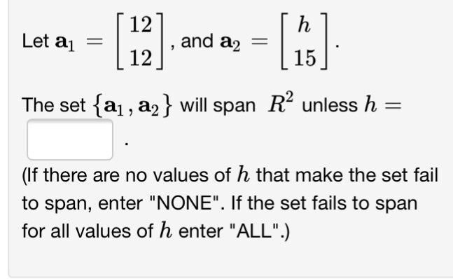 Solved a.-II:].and an=l:/ 12 Let al- a2 15 [12 | , The | Chegg.com