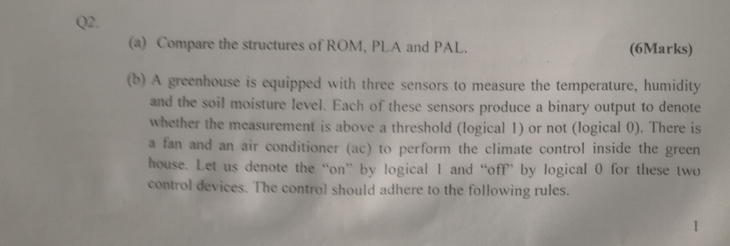 Solved 02. (a) Compare the structures of ROM, PLA and PAL | Chegg.com