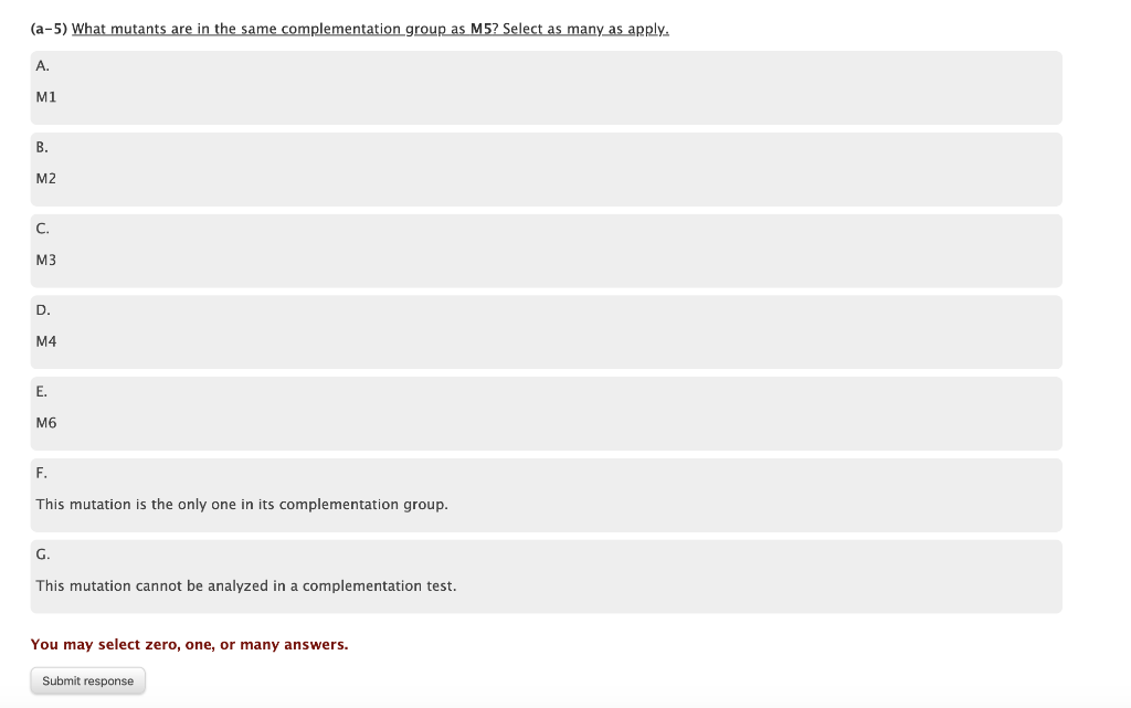 Solved What mutants are in the same complementation group as | Chegg.com
