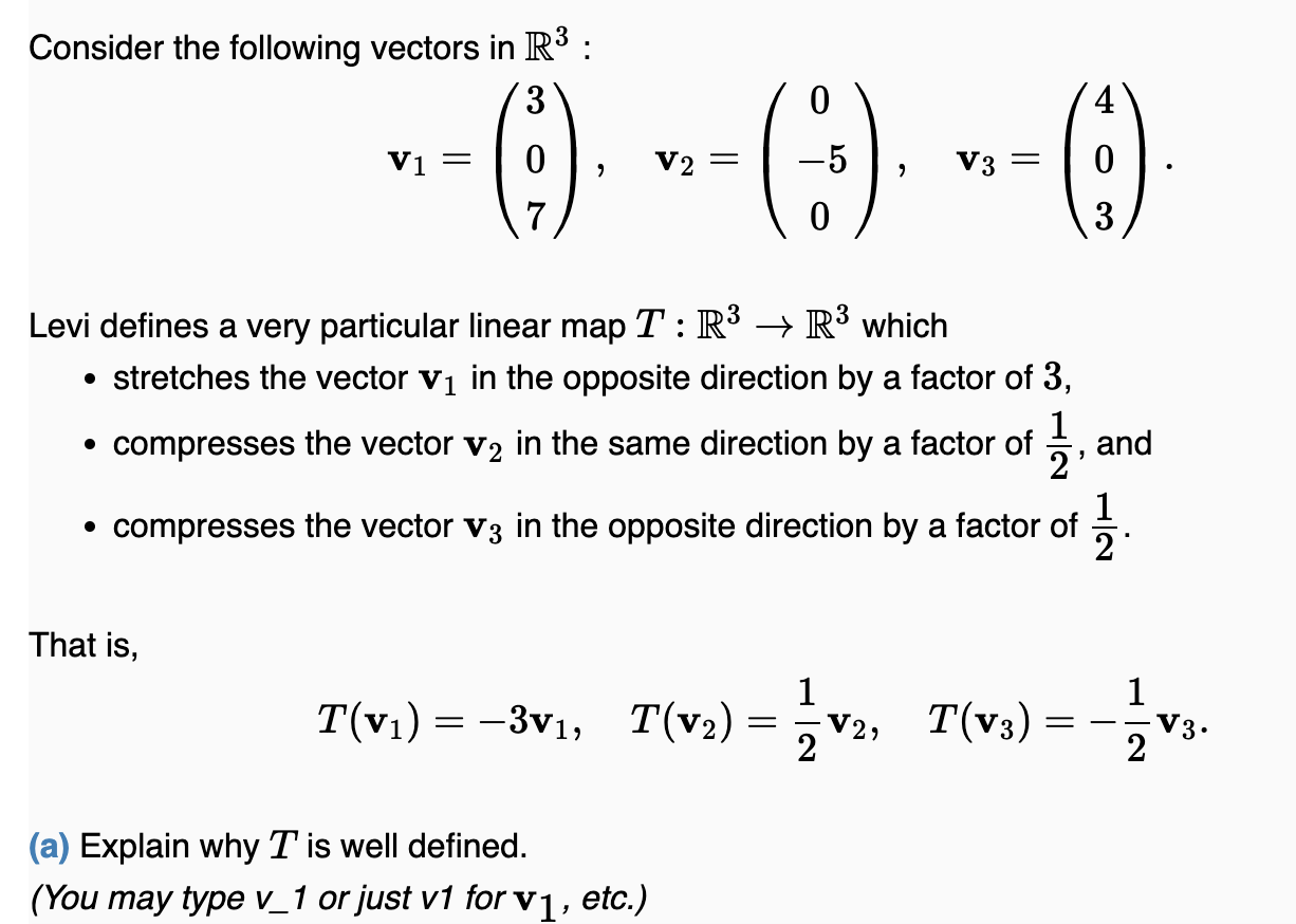 Consider the following vectors in R3 | Chegg.com