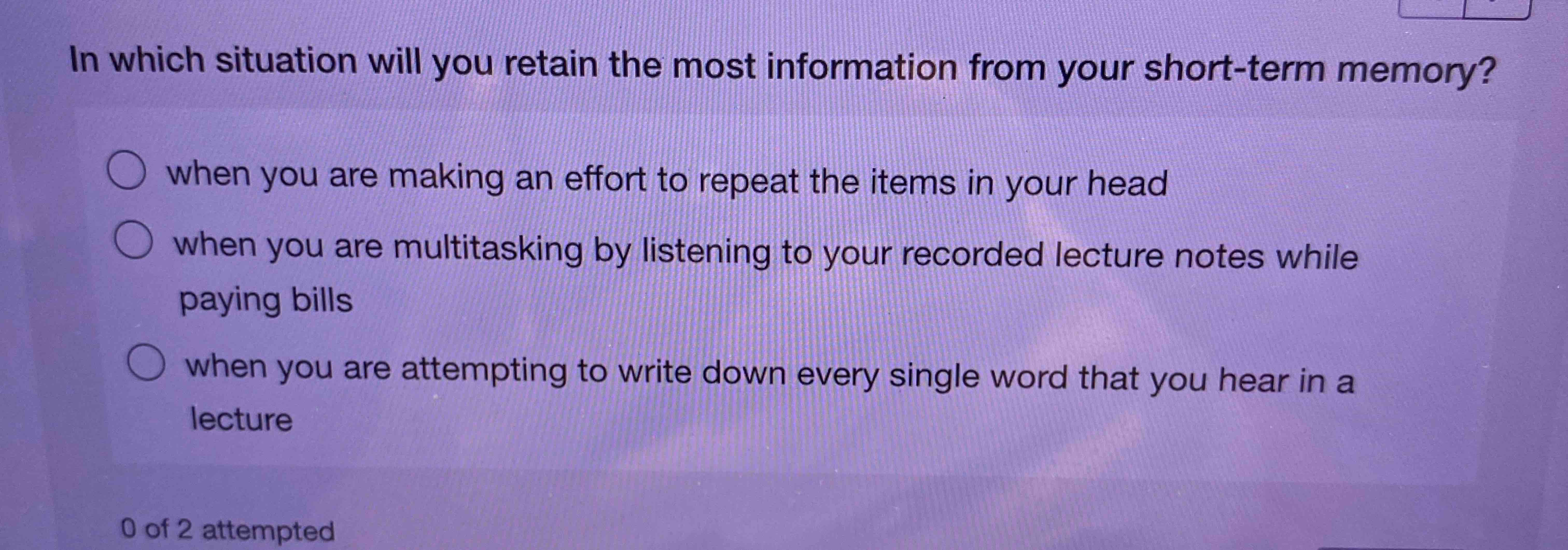 Solved In which situation will you retain the most | Chegg.com