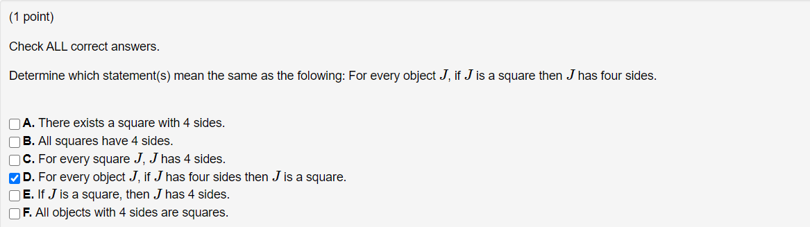Solved (1 point) Check ALL correct answers. Determine which | Chegg.com