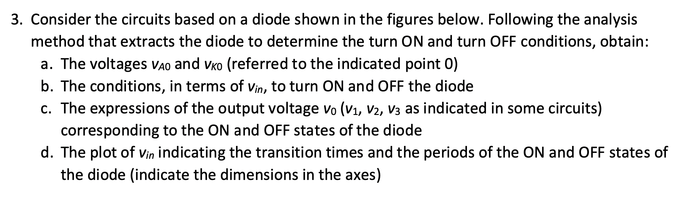 Solved 3. Consider the circuits based on a diode shown in | Chegg.com