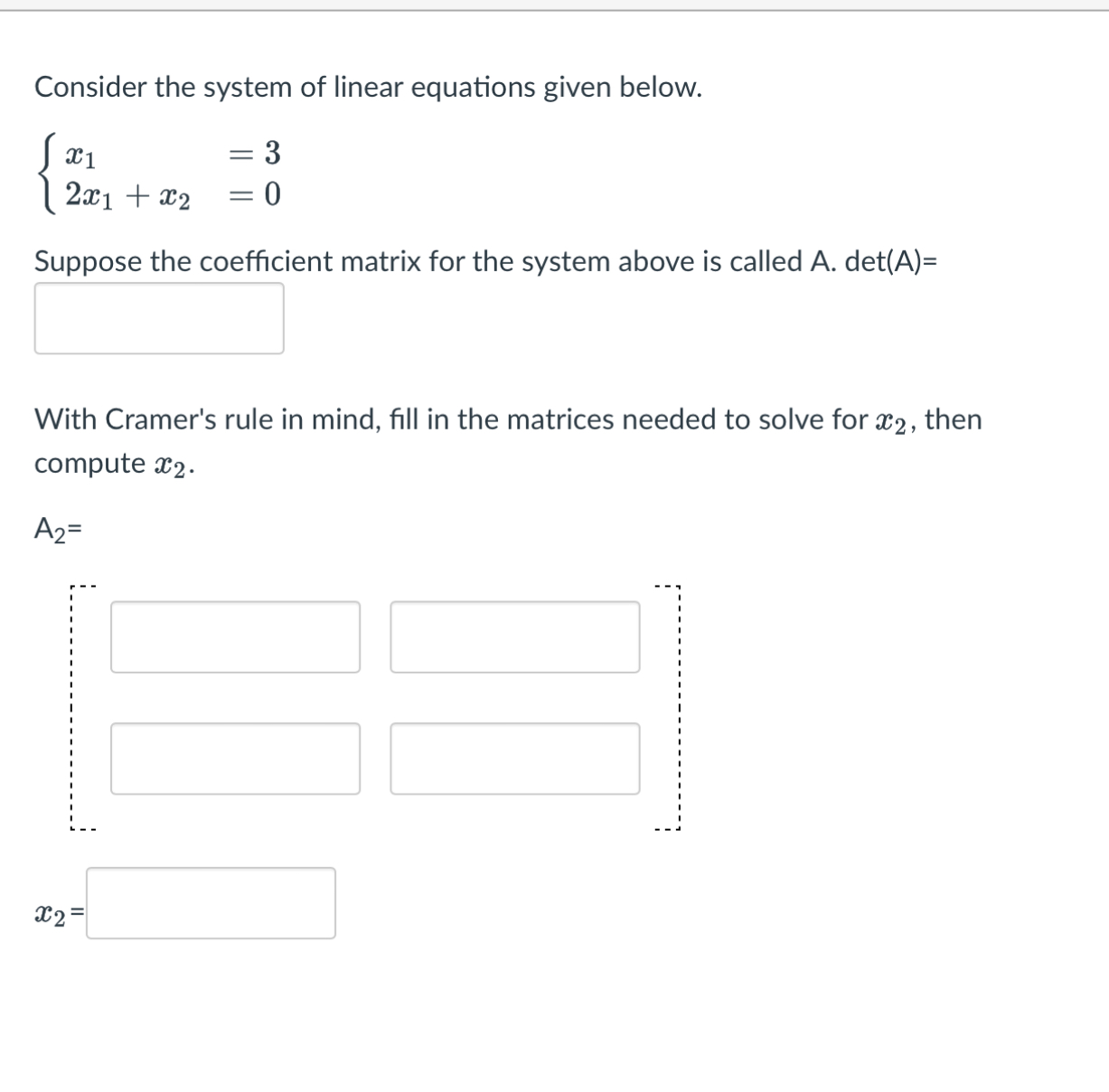 Solved Consider the system of linear equations given | Chegg.com